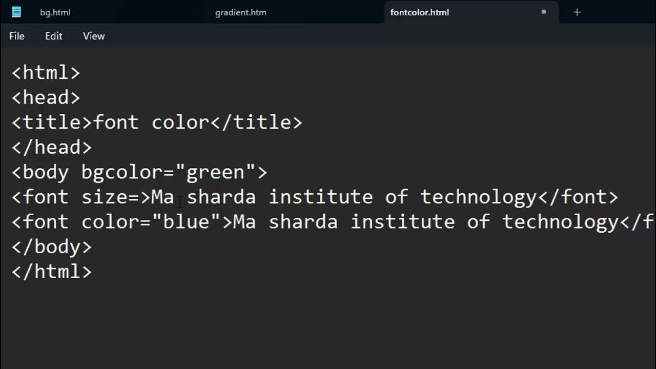 Change font size and font color in html-5@COMPUTEREXCELSOLUTION #html5 - YouTube