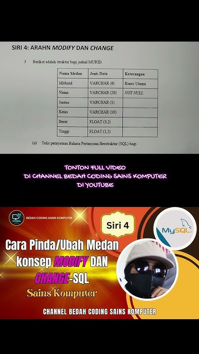 BAGAIMANA CARA MODIFY DAN CHANGE SQL SAINS KOMPUTER - YouTube