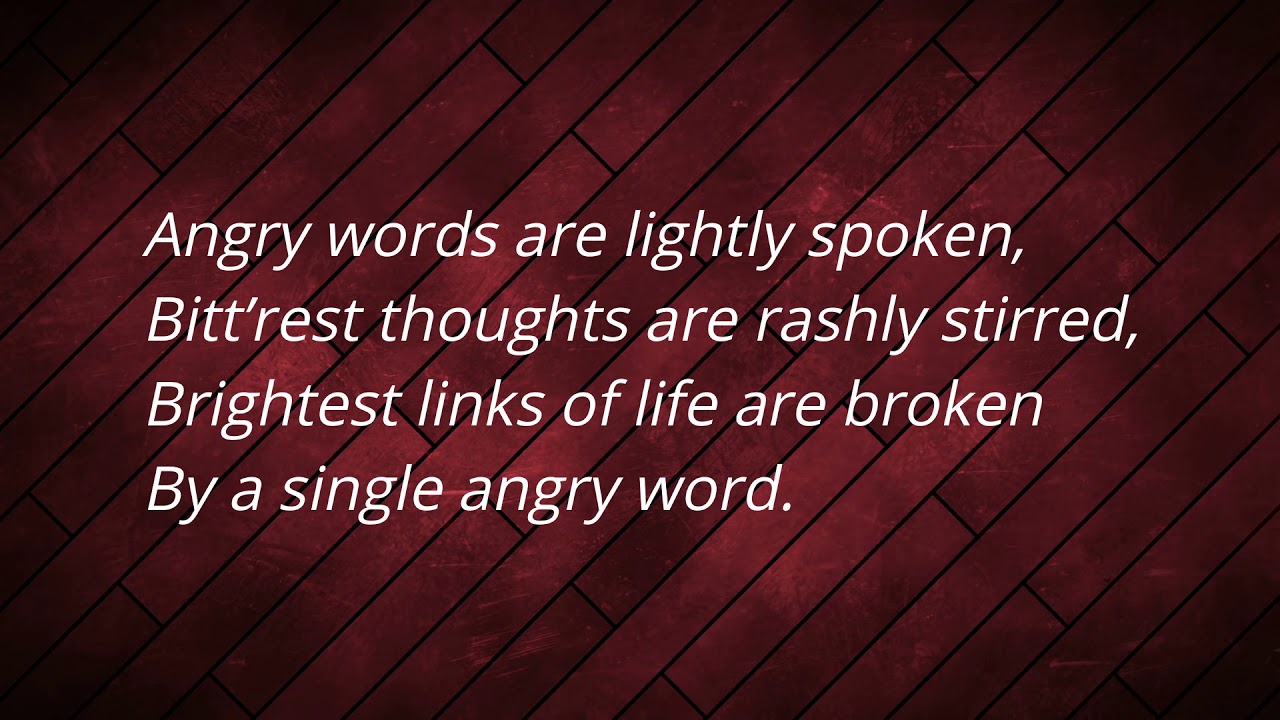 Angry Words - McCoy Family Singers (Lyrics) - YouTube