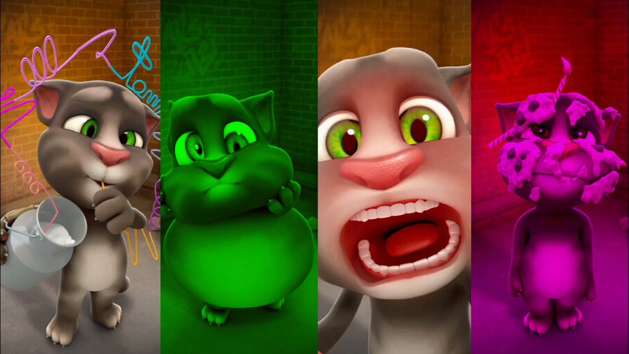 MY Talking Tom Cat Learning Colours Reaction || Talking Tom Outfit 7 ...