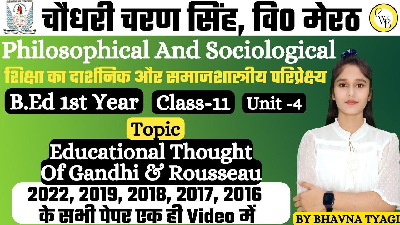 Educational Thought Of Gandhi & Rousseau's | Philosophical And ...