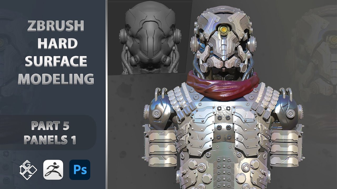 Zbrush hard surface modeling mr.robot part 5 panels 1 _ zbrush beginner tutorial DGO CG dgo cg ...