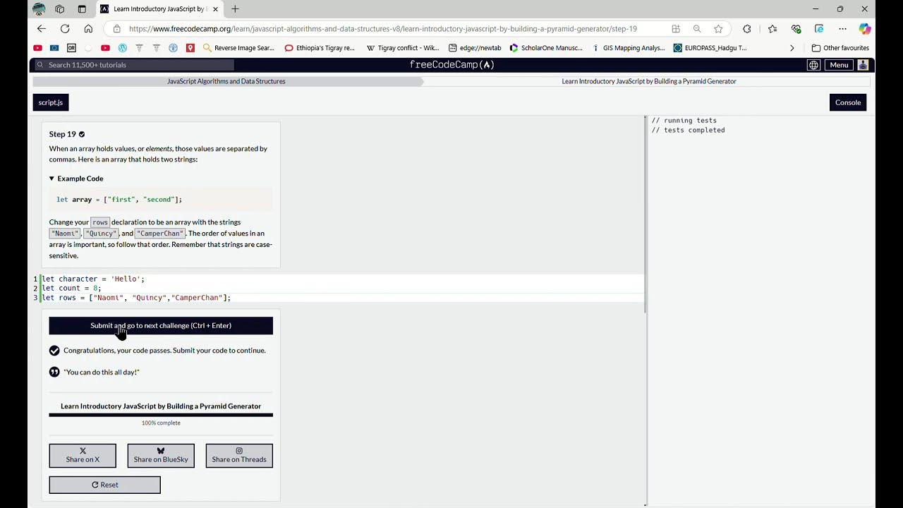 Learn Introductory JavaScript by Building a Pyramid Generator Step 18-21 freeCodeCamp.org - YouTube