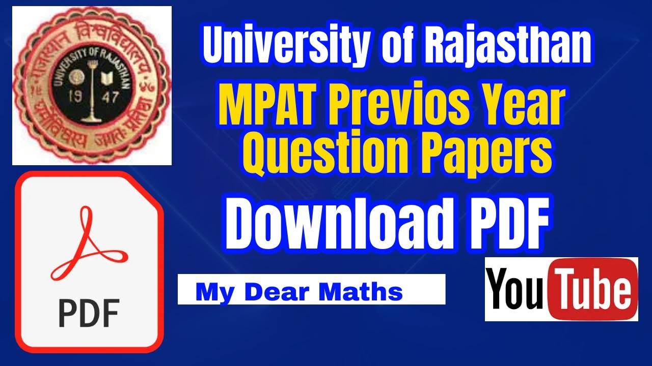 Uniraj PAT PYQs | Mathematics Question paper | uniraj pat 2024 - YouTube