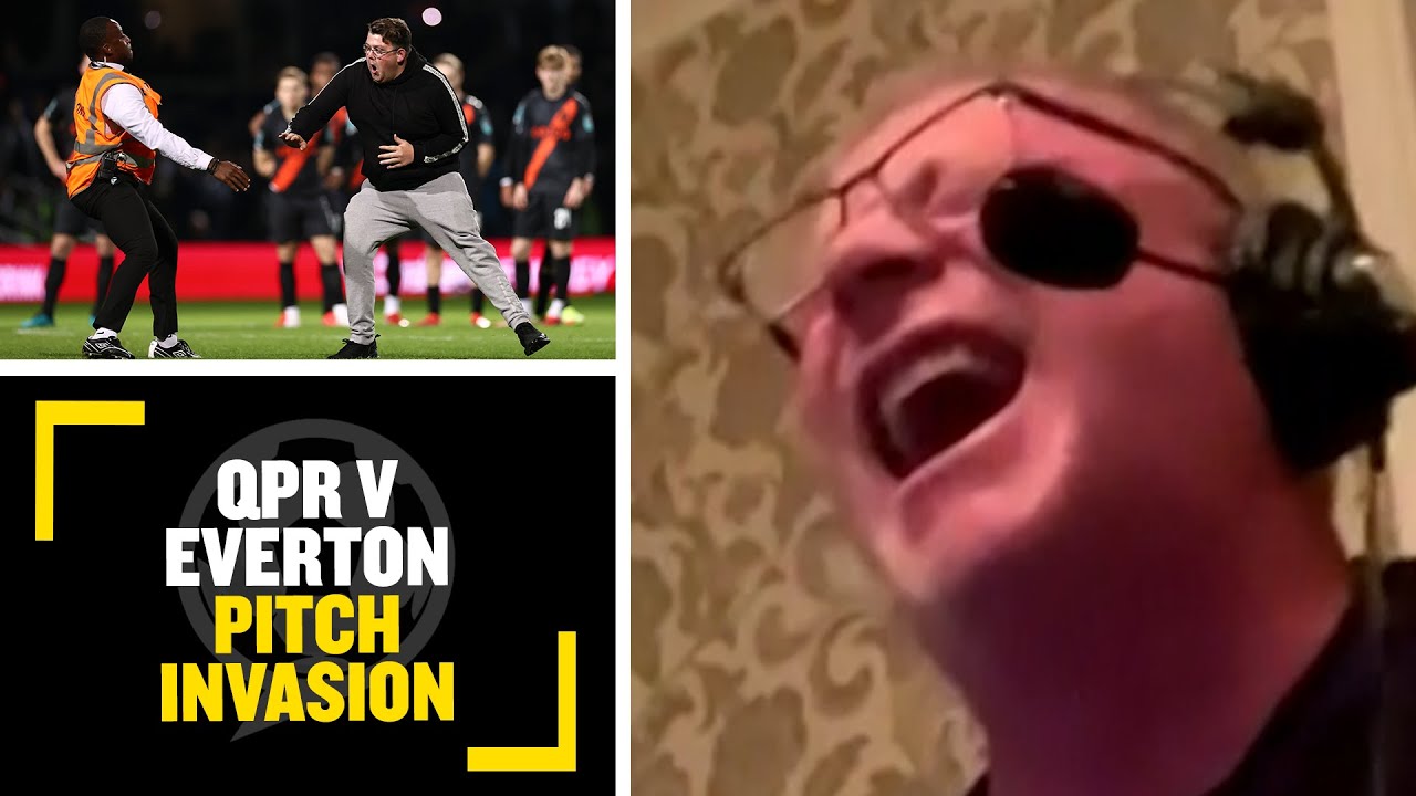QPR V EVERTON PITCH INVASION😨 Ally McCoist bursts into laughter ...