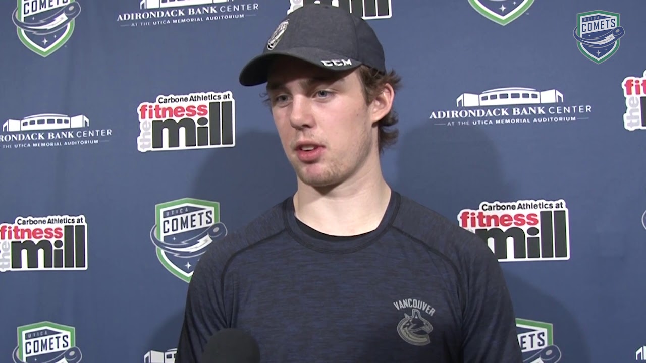 Kole Lind relief at first AHL goal - YouTube