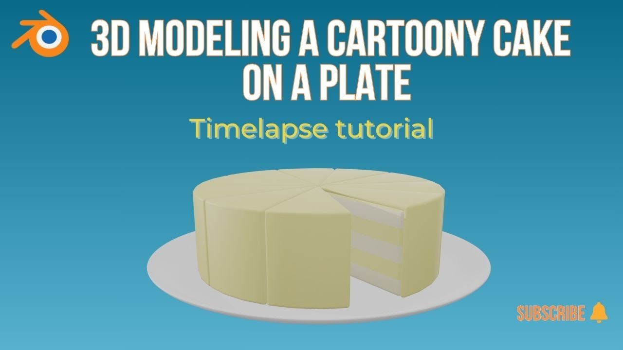 Blender Timelapse Tutorial: 3D Modeling a Cartoony Cake on a Plate | # ...