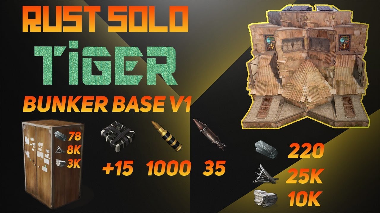 Rust - SOLO - Tiger Bunker Base V1 - 2021 / Rust Türkçe - YouTube