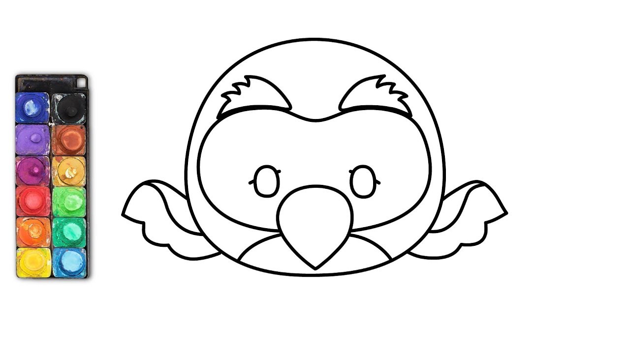 How To Draw Owl From Winnie The Pooh | Tsum Tsum | Draw and coloring ...
