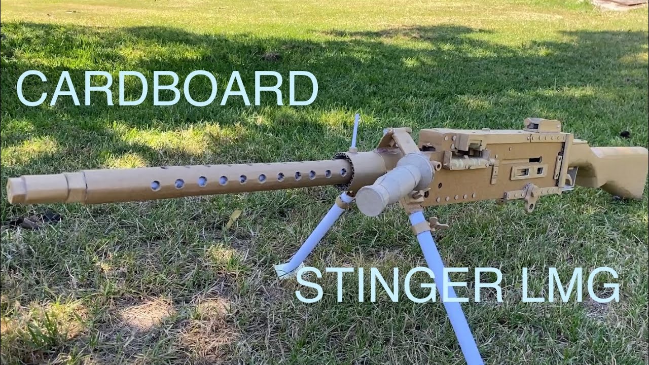 🇺🇸 CARDBOARD M1919 Browning STINGER LMG *working parts* - YouTube