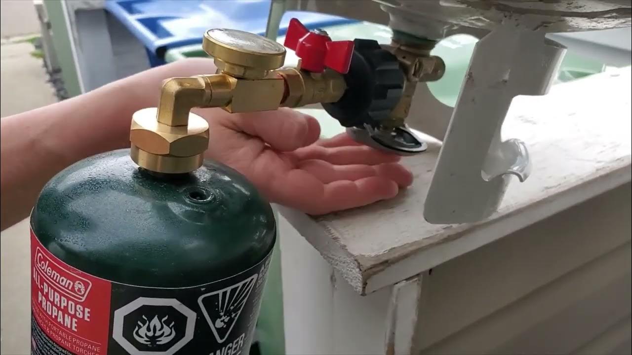 Using a 1lb Propane Tank Refill Adapter - YouTube