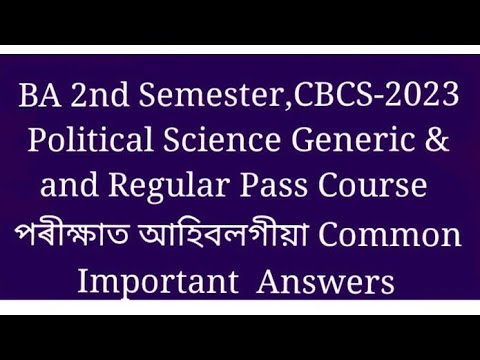 BA 2nd Semester Political Science Pass Course,BA 2nd Semester Political ...