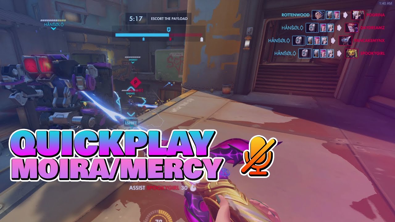 Overwatch QP - Junkertown - Moira/Mercy - No Mic - YouTube