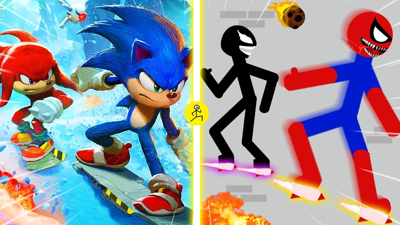 Sonic VS Stickman | Best Falls | Stickman Dismounting Funny Moments #39 ...