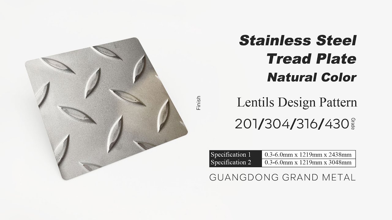304 Stainless Steel Tread Plate Lentils Design Pattern - YouTube