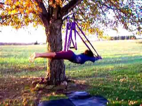 Yoga Swing Instruction How To Part 4 of 6 Lumbar Wrap and Handstand ...