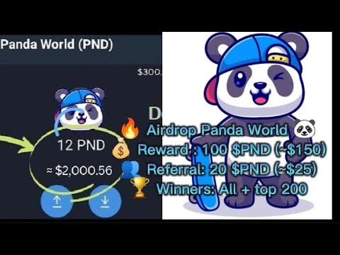 clamp 12 PND free \ Airdrop Panda World 🐼💰Reward :100 $PND(~$150)👥 ...