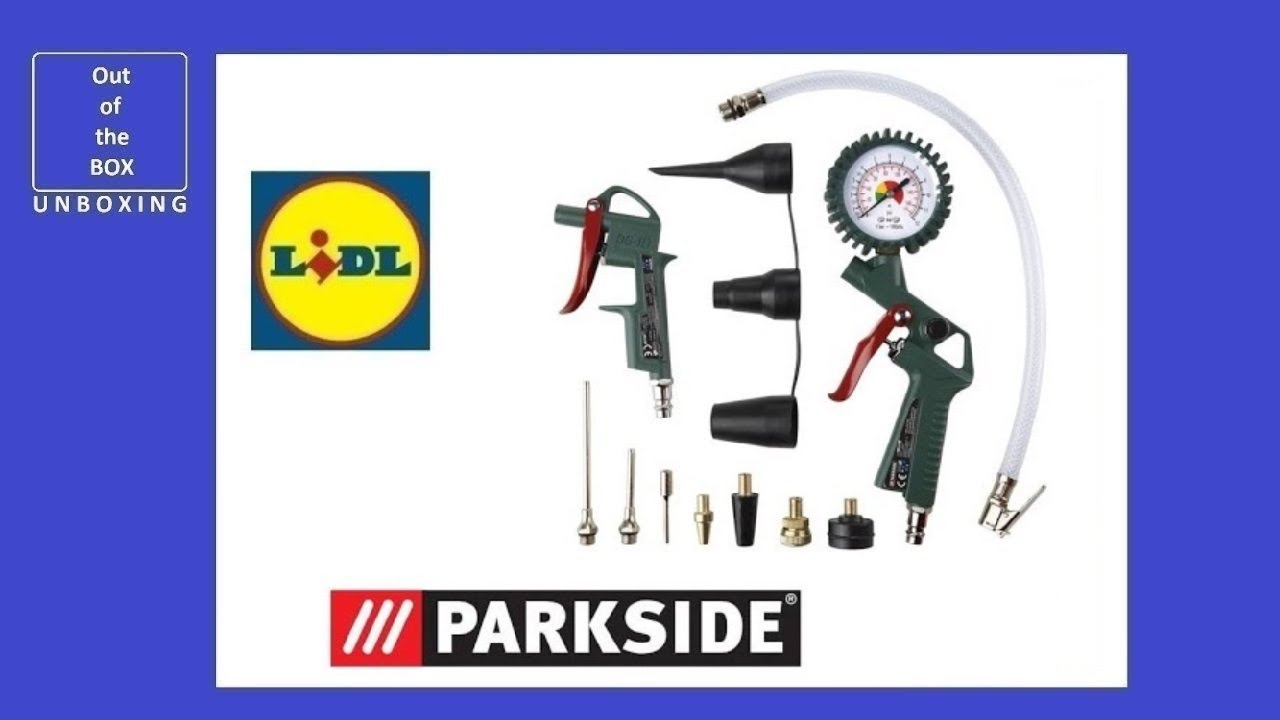 Parkside Air Tool Accessory Set PDSS C3 UNBOXING (Lidl compressed air 8 ...