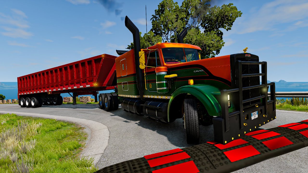 Trucks vs Speed Bumps - BeamNG.Drive - YouTube