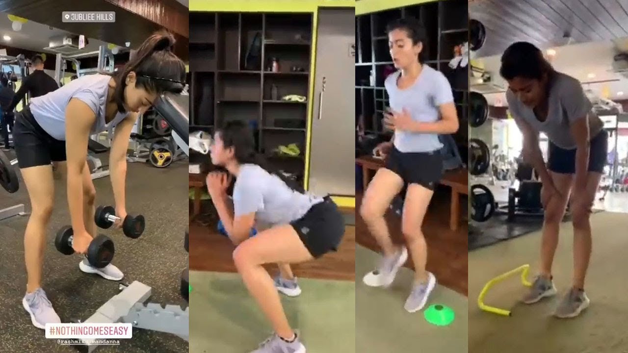 Rashmika Mandanna Latest Fitness Gym Workout Training | Rashmika Gym ...