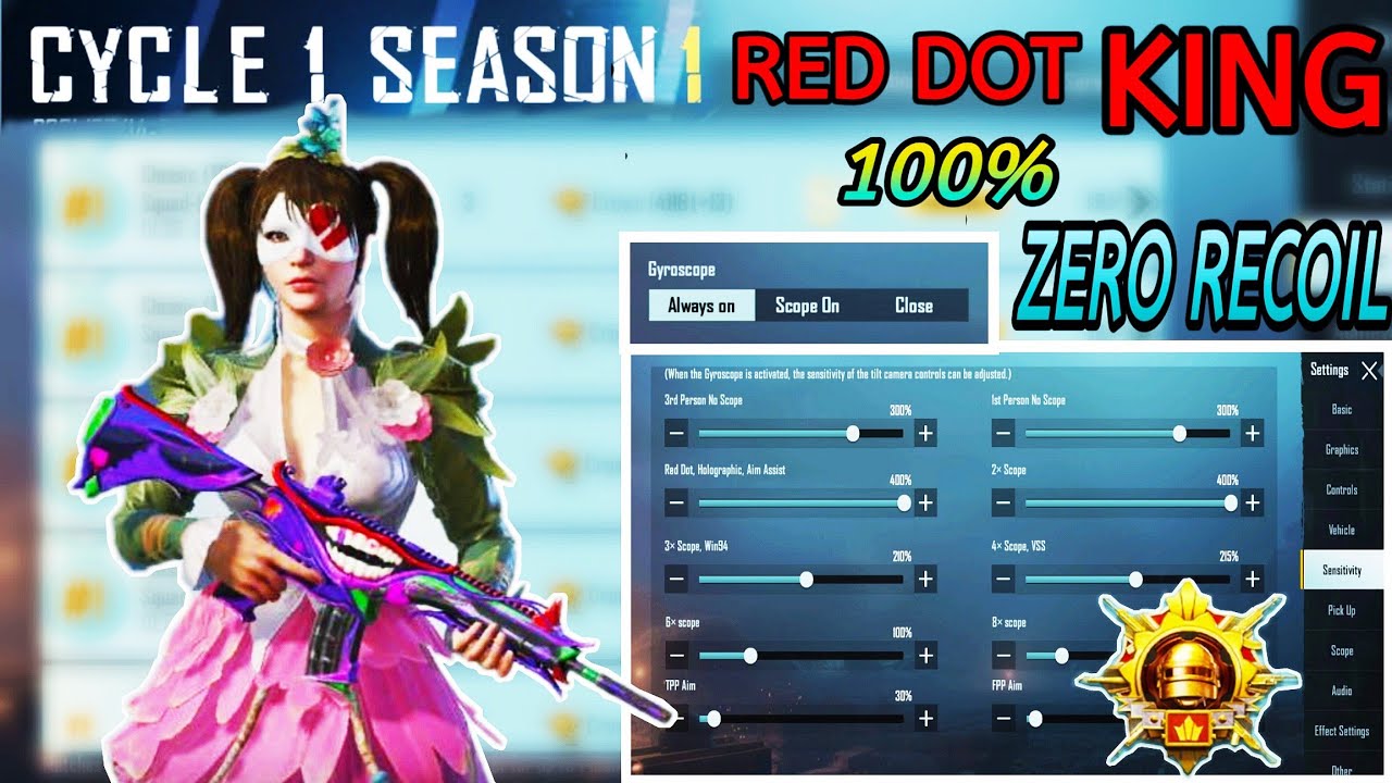 RED DOT KING😎 Best Sensitivity For PUBG Mobile || 100% Zero Recoil ...