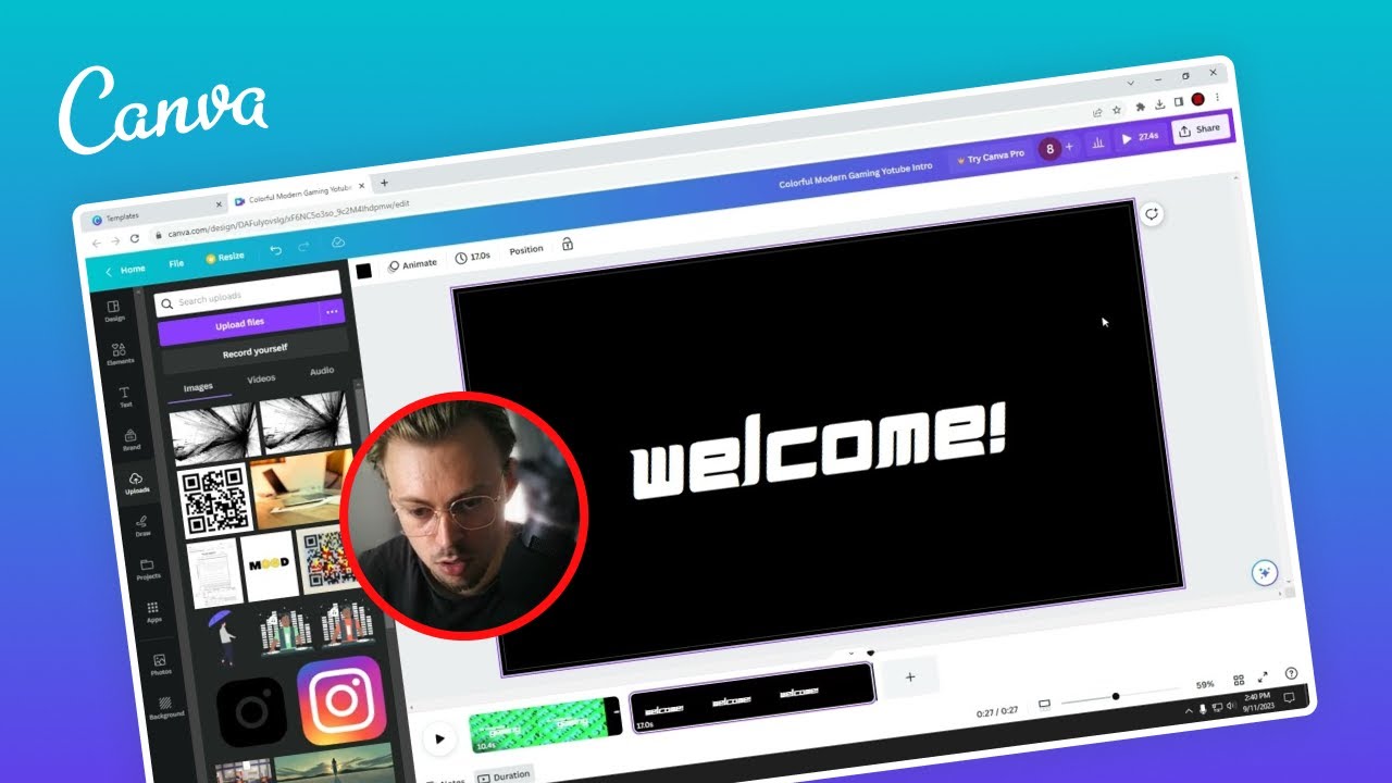 How do you make a Gaming intro in Canva - YouTube