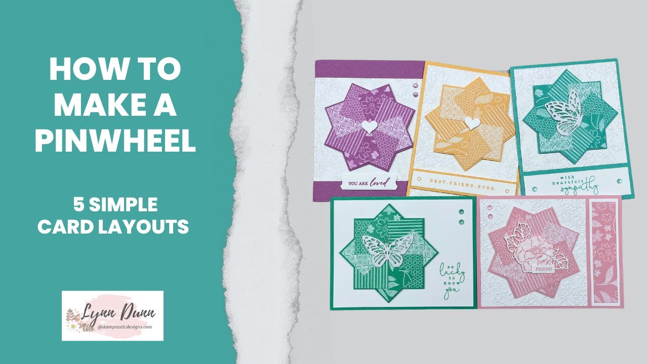 How To Make Pinwheel Cards - 5 Simple Layouts - YouTube