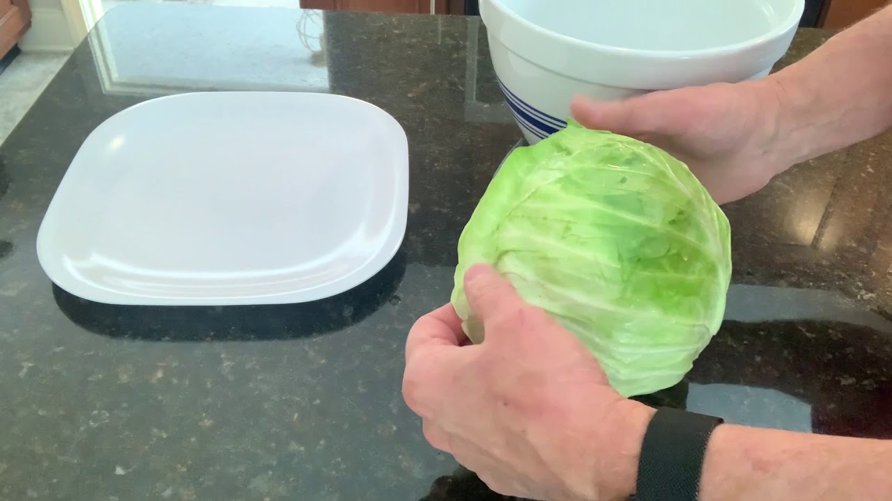 How to Core a Cabbage and Remove Leaves for Stuffed Cabbage Rolls - YouTube