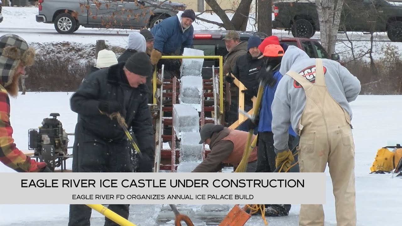 Eagle River Ice Castle Under Construction - YouTube