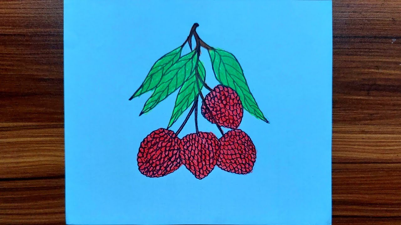 How to draw litchi oil pastel easy art for begginers step wise 🍓 - YouTube