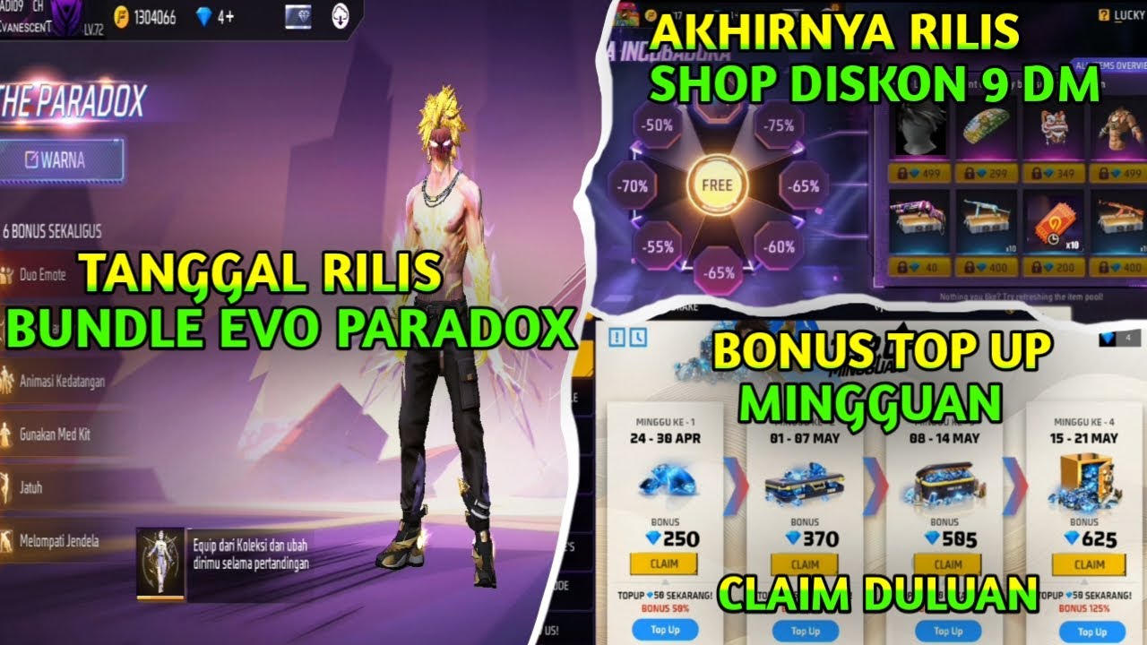 BOCORAN FF, TANGGAL RILIS BUNDLE EVO PARADOX, BUNDLE EVO 2024, DISKONAN ...