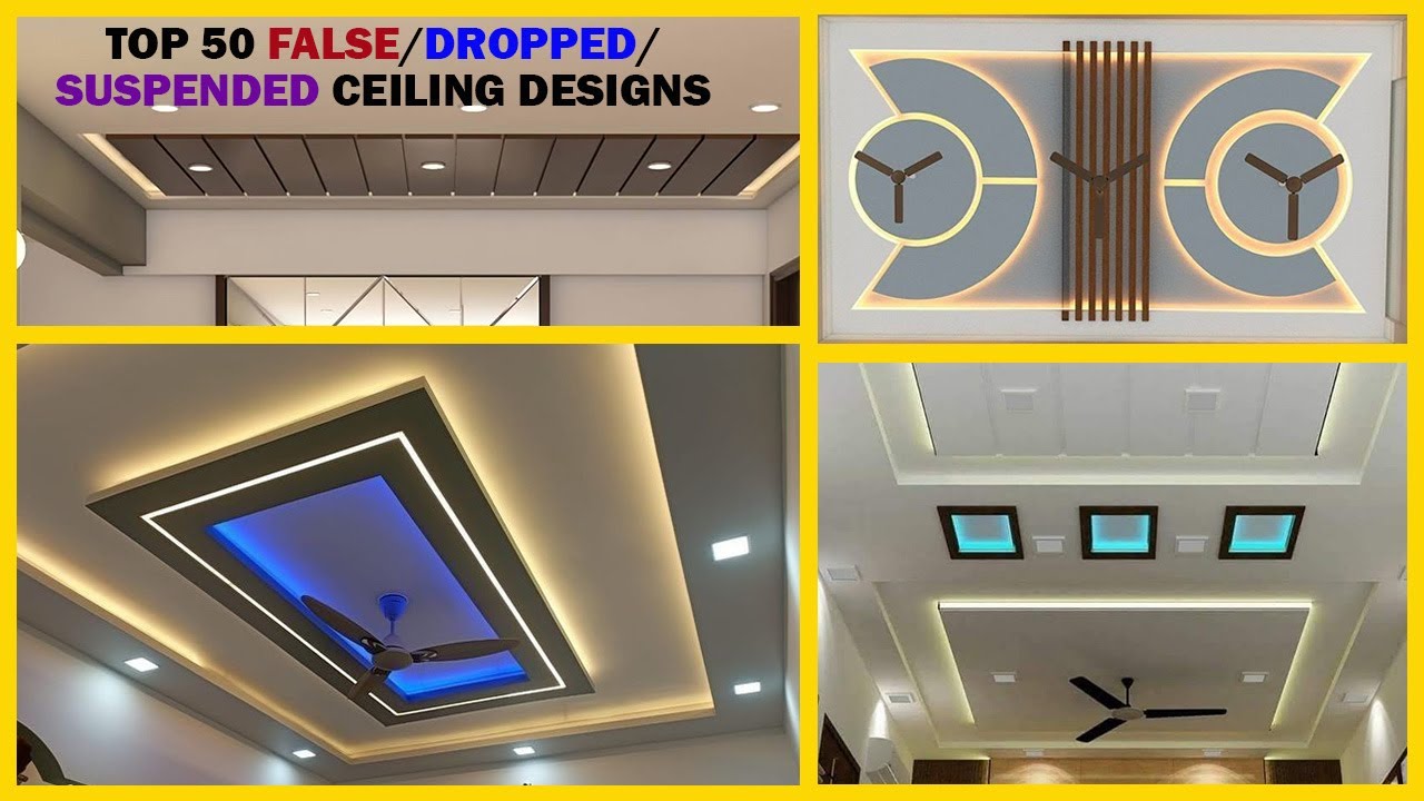 False Ceiling Design for Living Room with a fan | Bedroom Dropped ...