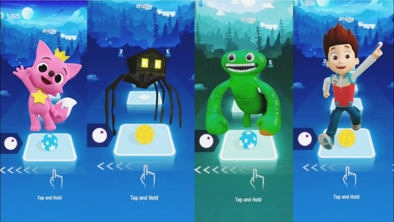 Pinkfong Vs Spider Head Vs Banban Vs Rider. Tiles Hop Coffin Dance ...