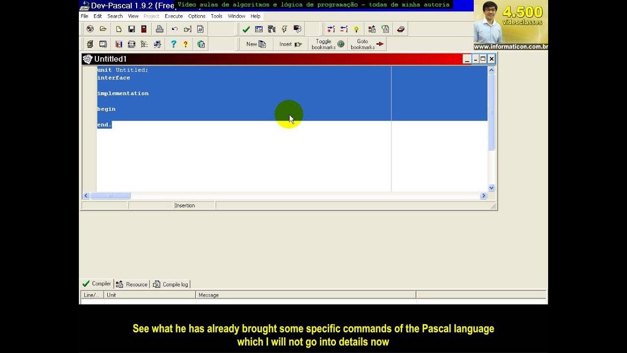 class 951 Algorithms and Logic Programming Dev pascal - YouTube