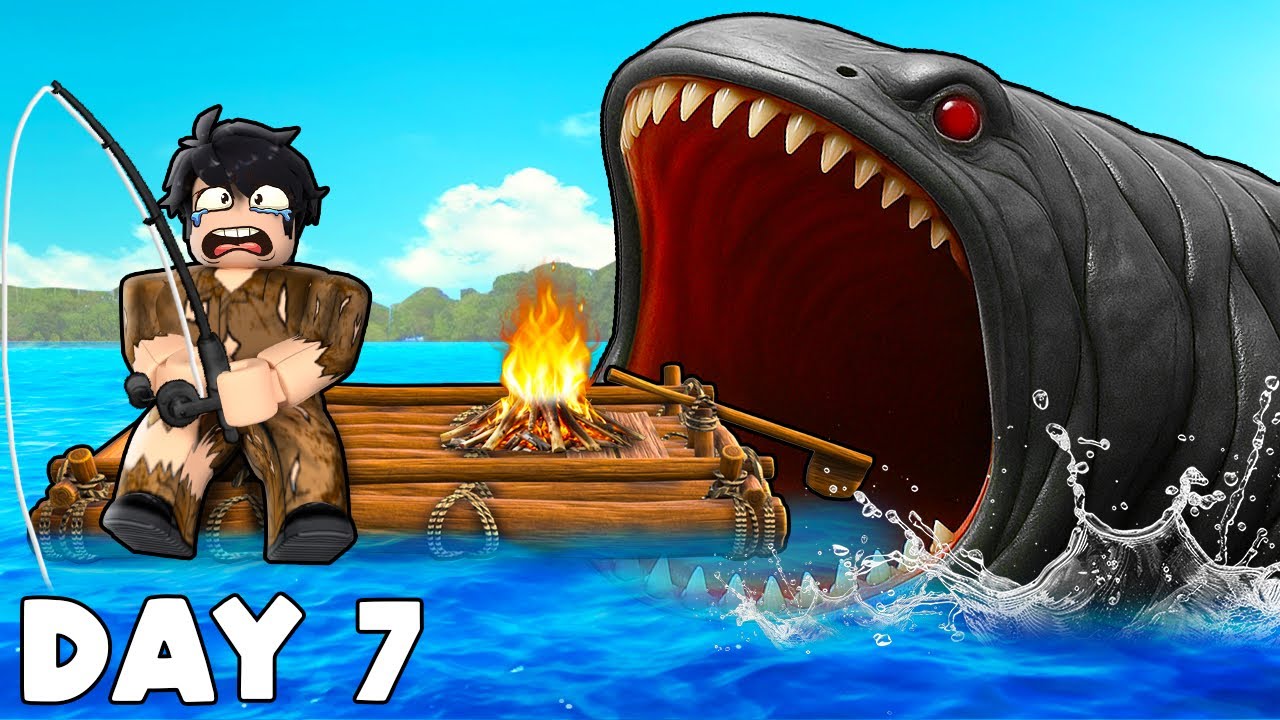Survive 7 Days On A RAFT in Roblox !!! - YouTube