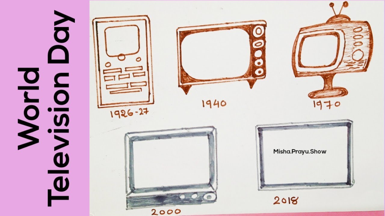 Best Drawing on World Television Day 2020 | Television Drawing Easy ...