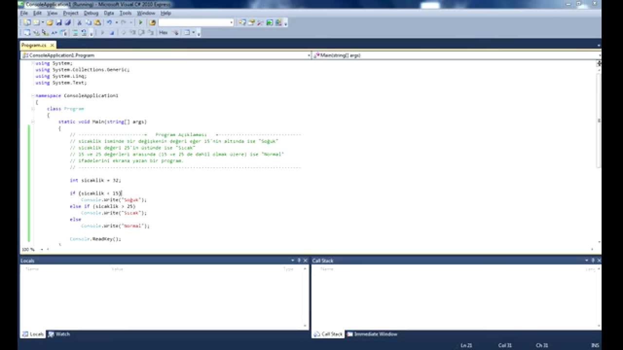 if, else if ve else ifadeleri (Visual C# Programlama Dili) - YouTube