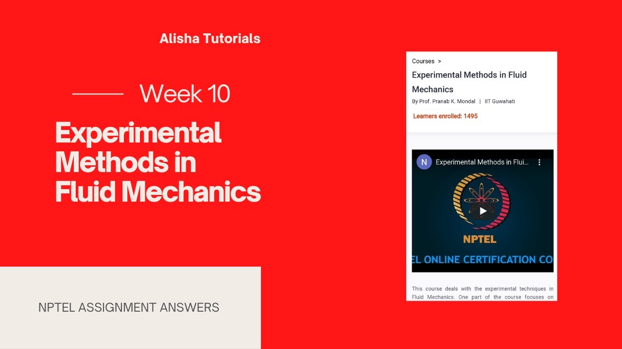 Experimental Methods In Fluid Mechanics Nptel Assignment Answers Week Experimental Methods In Fluid Mechanics Nptel Assignment Answers Week