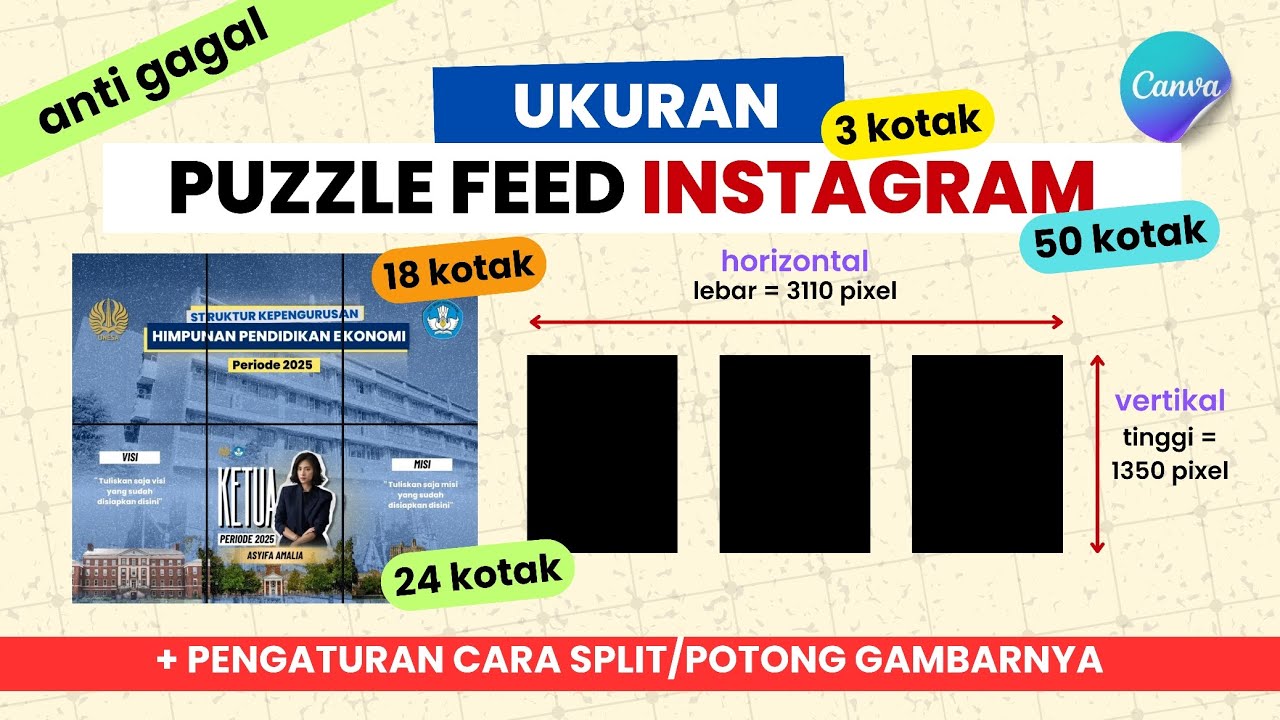 Panduan Ukuran Puzzle Feed Instagram Terbaru | Cara Membuat Instagram ...