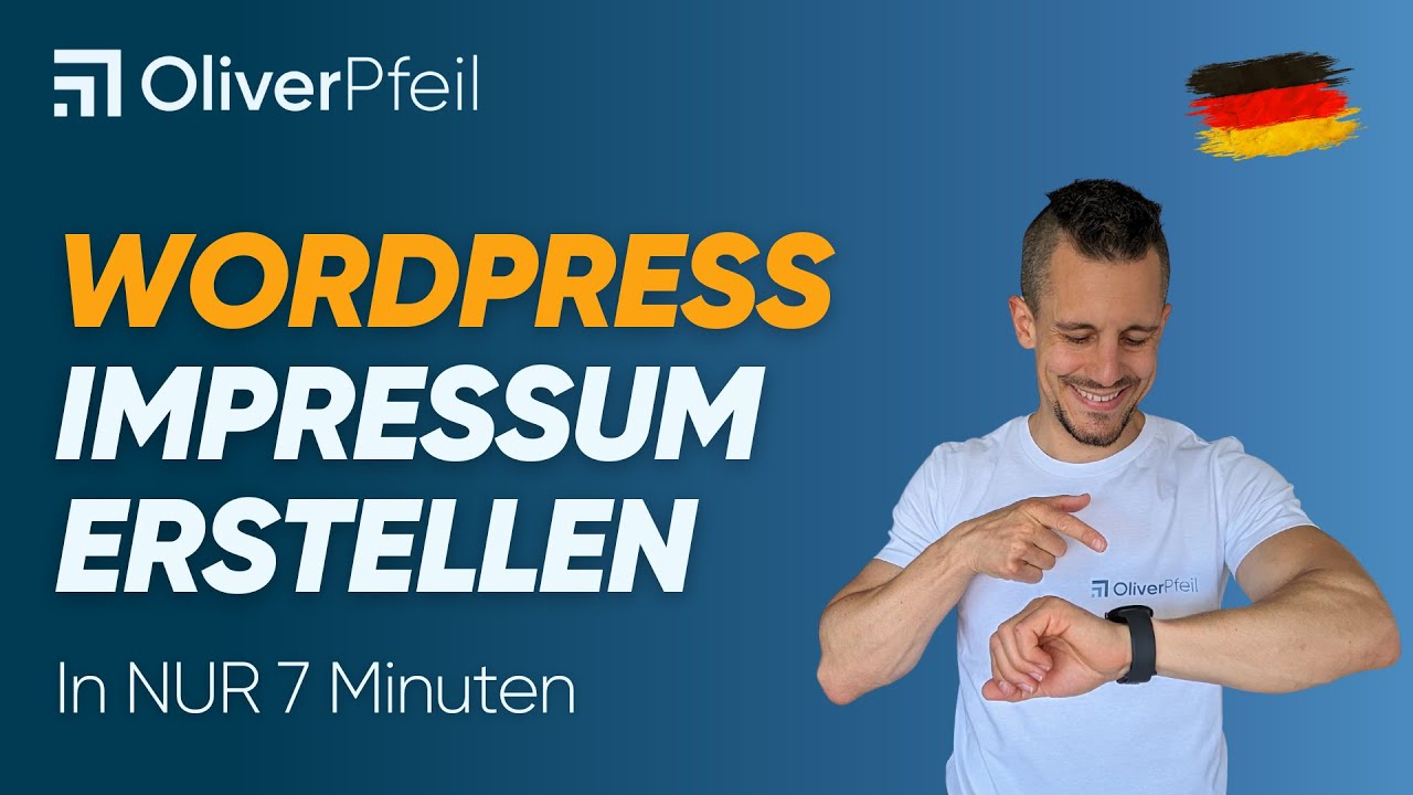 WordPress Impressum erstellen - In NUR 7 Minuten 🇩🇪 - YouTube