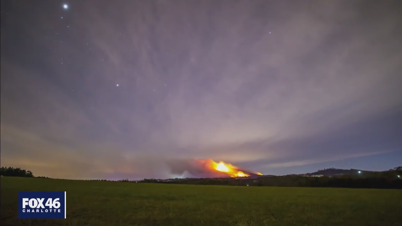 VIDEO: Time-lapse shows fire engulf North Carolina’s Pilot Mountain ...
