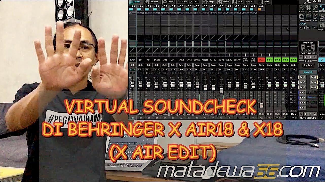 VIRTUAL SOUNDCHECK DI BEHRINGER X AIR18 & X18 (X AIR EDIT) - YouTube