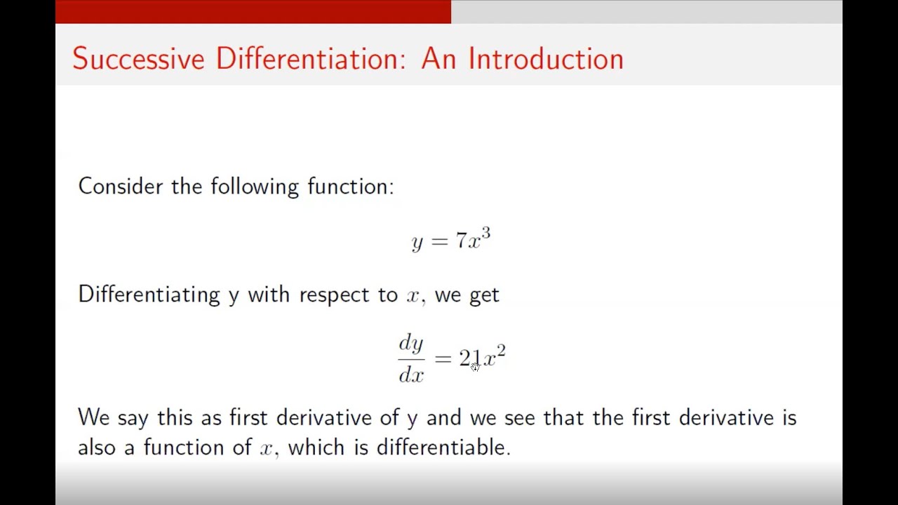Successive Differentiation - An Introduction (Exp. in Tamil) - YouTube