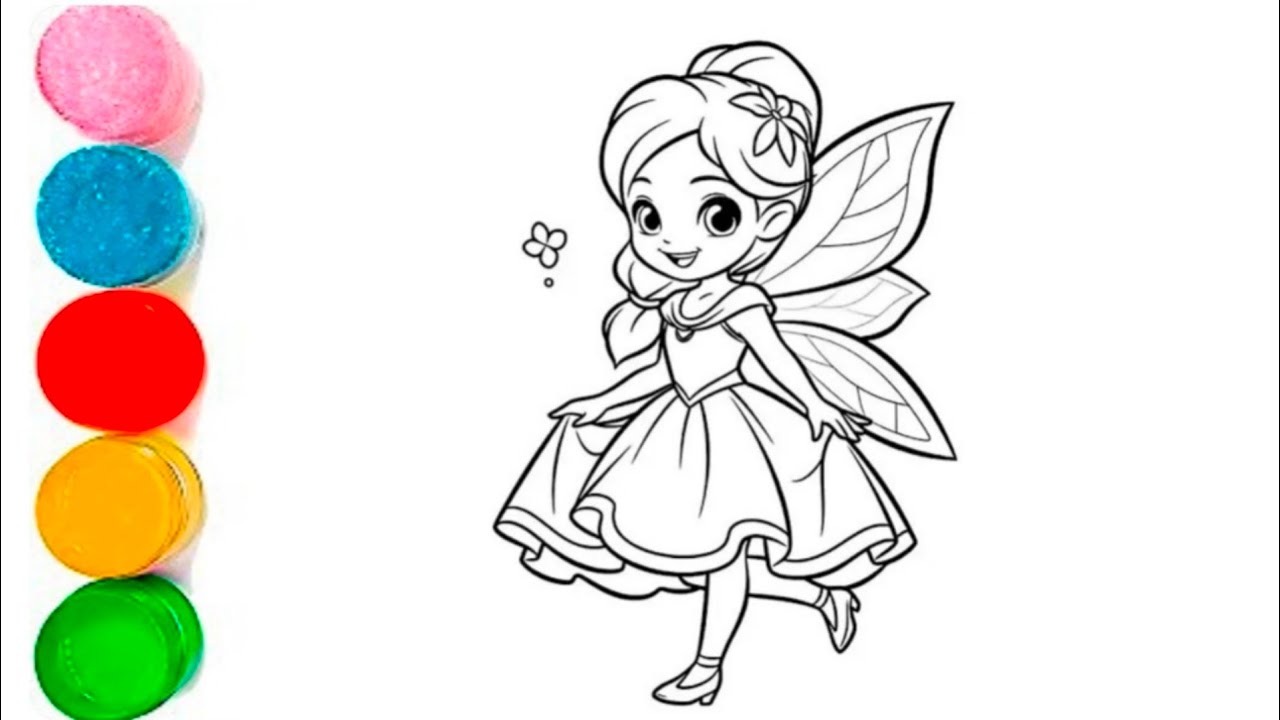 Cute Fairy Drawing for kids, Easy Drawing for kids | Let's Draw ...