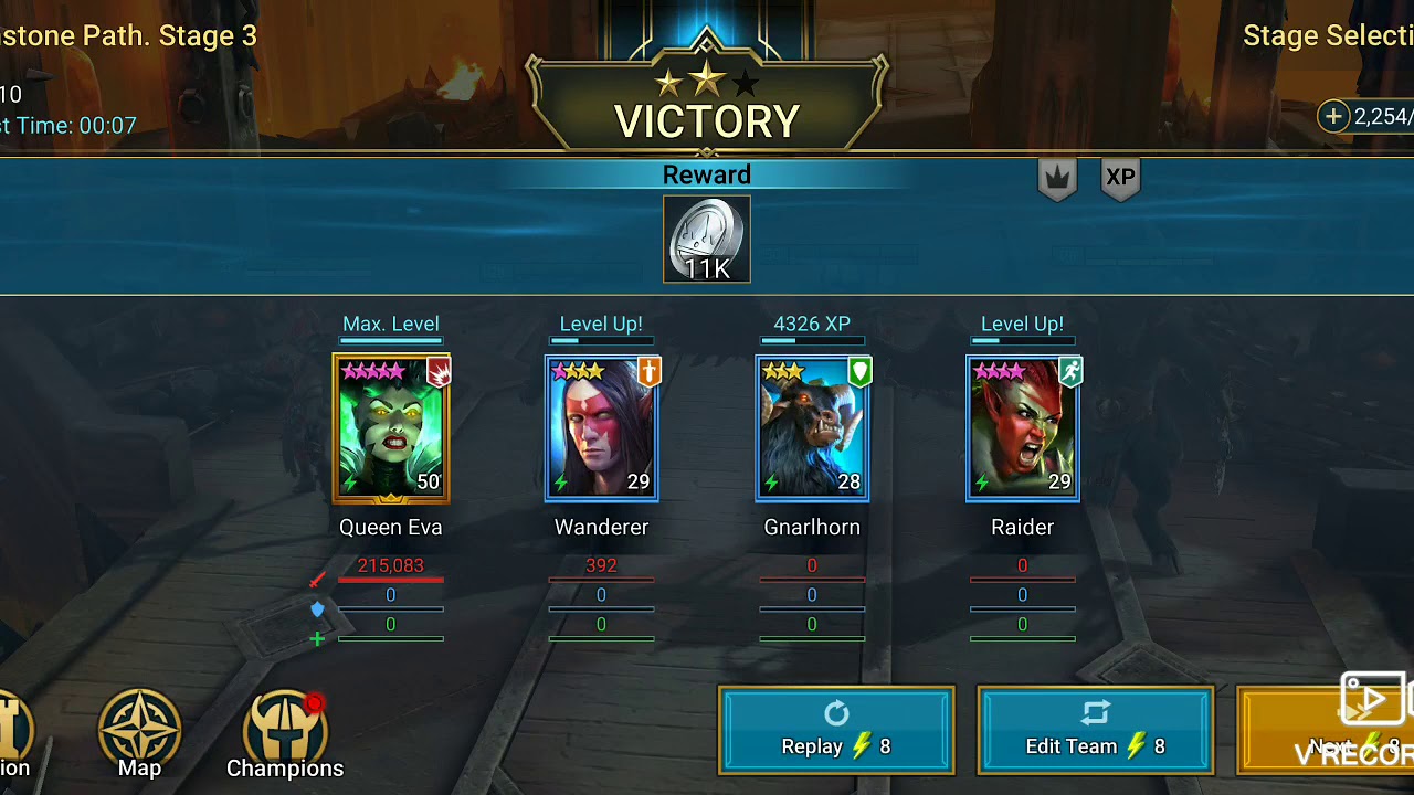 Raid Shadow Legends Queen Eva Campaign 8 Second Run - YouTube