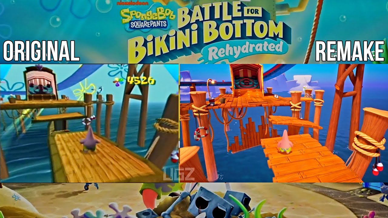 SpongeBob SquarePants Battle for Bikini Bottom Remake Vs Original ...