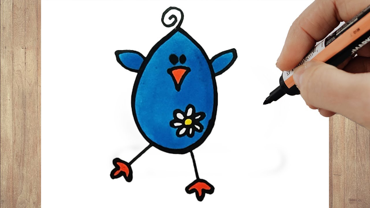 How to draw a Funny Bird step by step | DRAWING A FUNNY BIRD EASY - YouTube