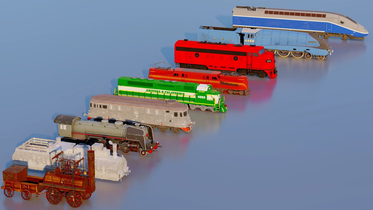 Unveiling the Secrets: Evolution of Trains in 3D Size Comparison - YouTube