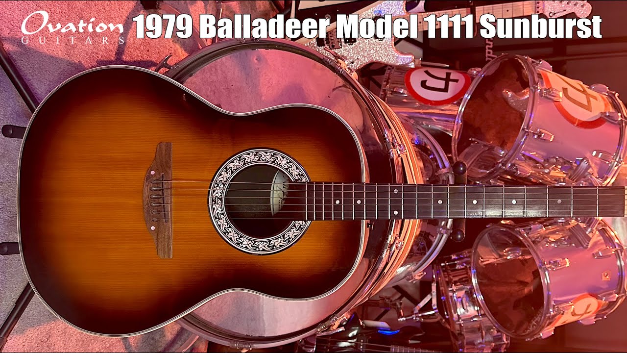 Ovation Balladeer Model 1111 1979 Sunburst - YouTube