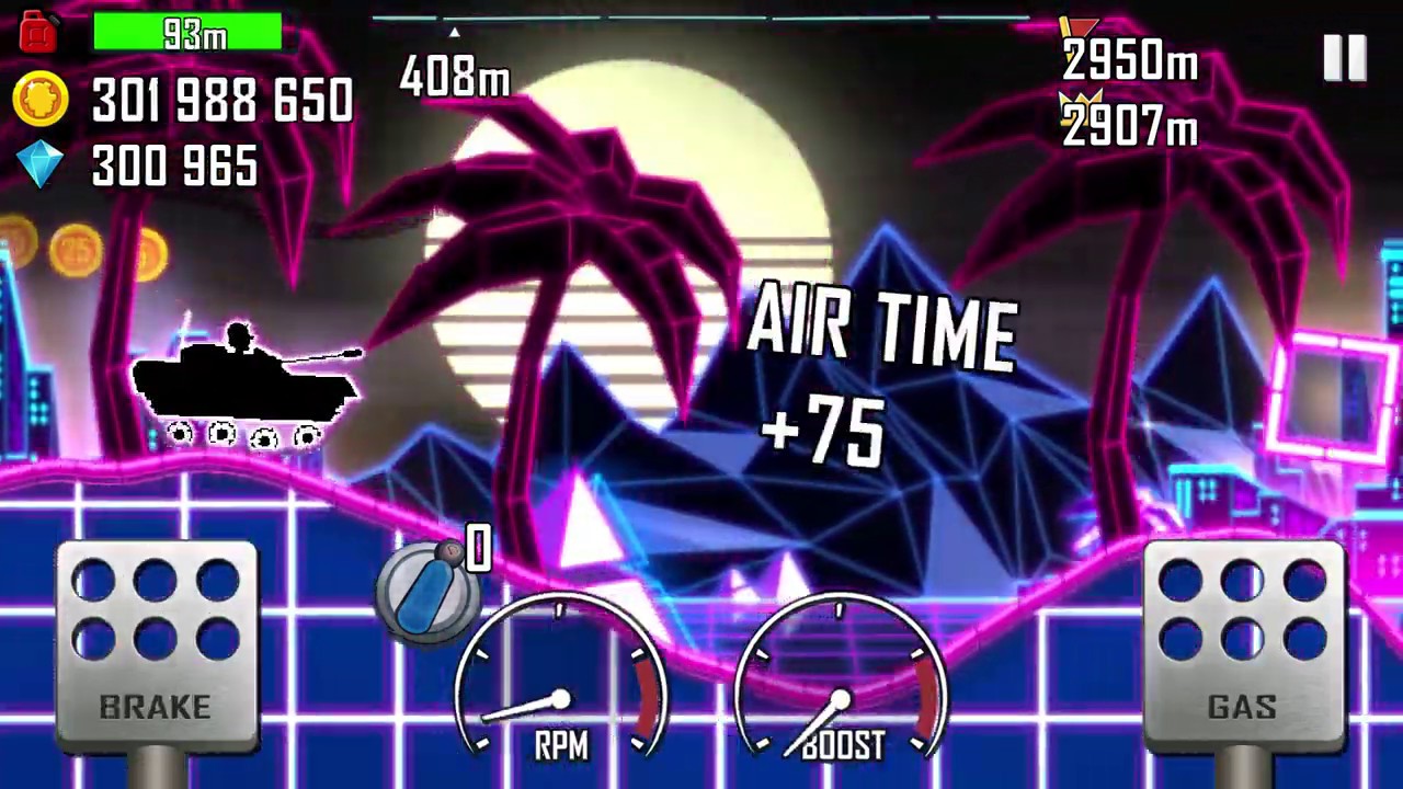 Hill Climb Racing \ Neon \ 3201 meters on Tank [HD] - YouTube